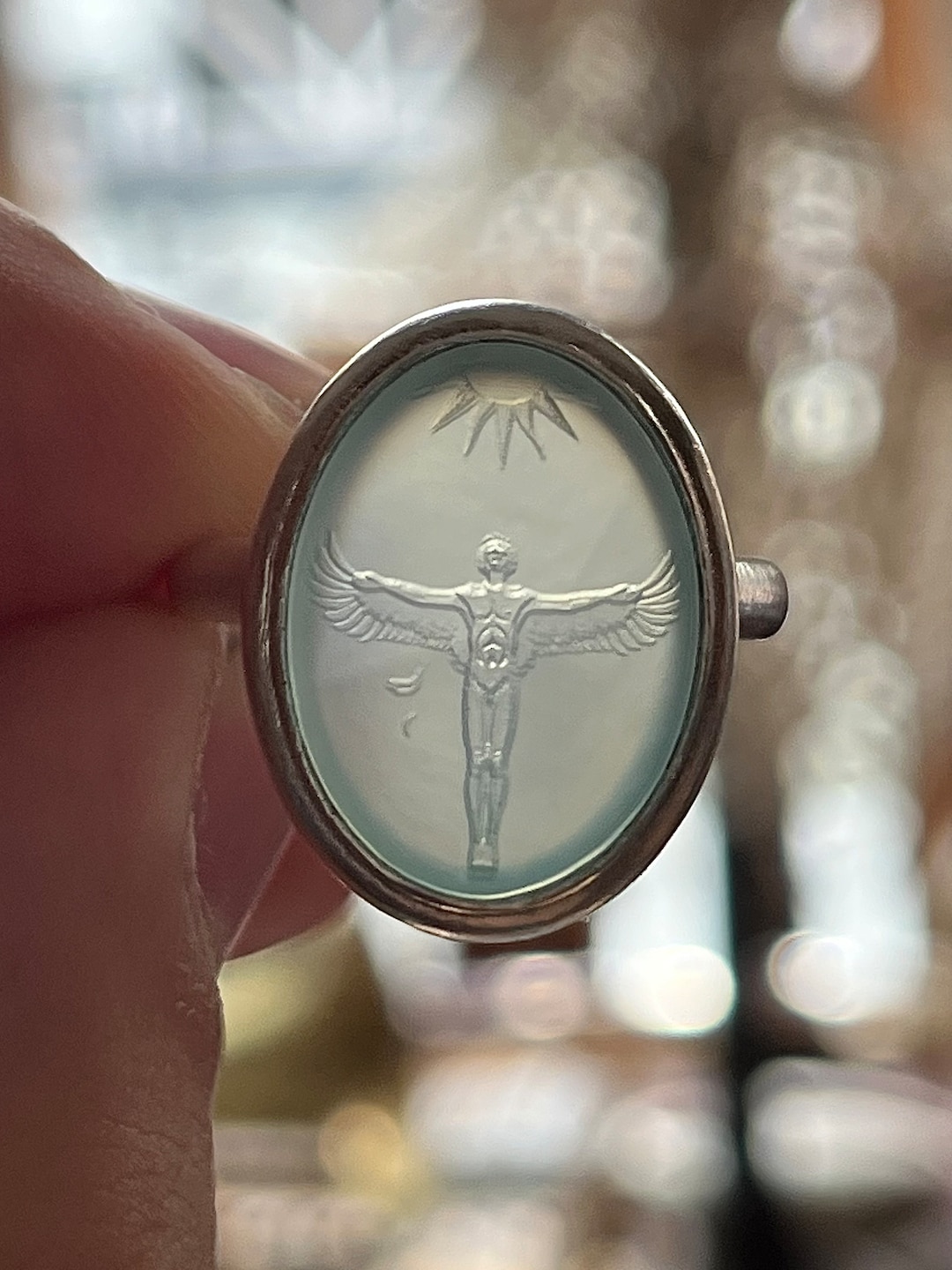 Icarus Intaglio Ring Signet Ring 18x13mm Onyx Carnelian Chalcedony - Etsy