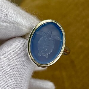 Custom Intaglio Ring Signet Ring Agate With Engraving 13x18mm Onyx ...