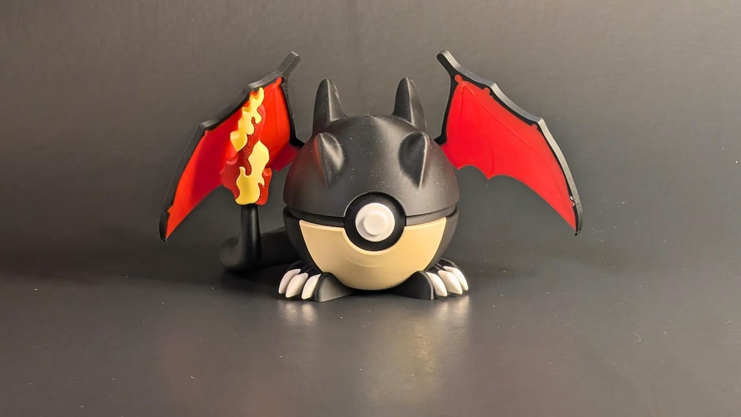 Shiny Charizard Pokeball, Pokemon Inspired Collectable Gift Decor - Etsy