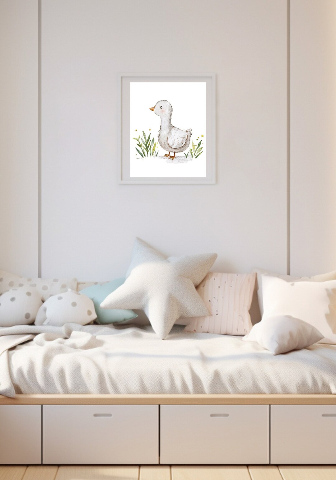Silly Goose Wall Art, Little Goose Digital Print, Water Color Style ...