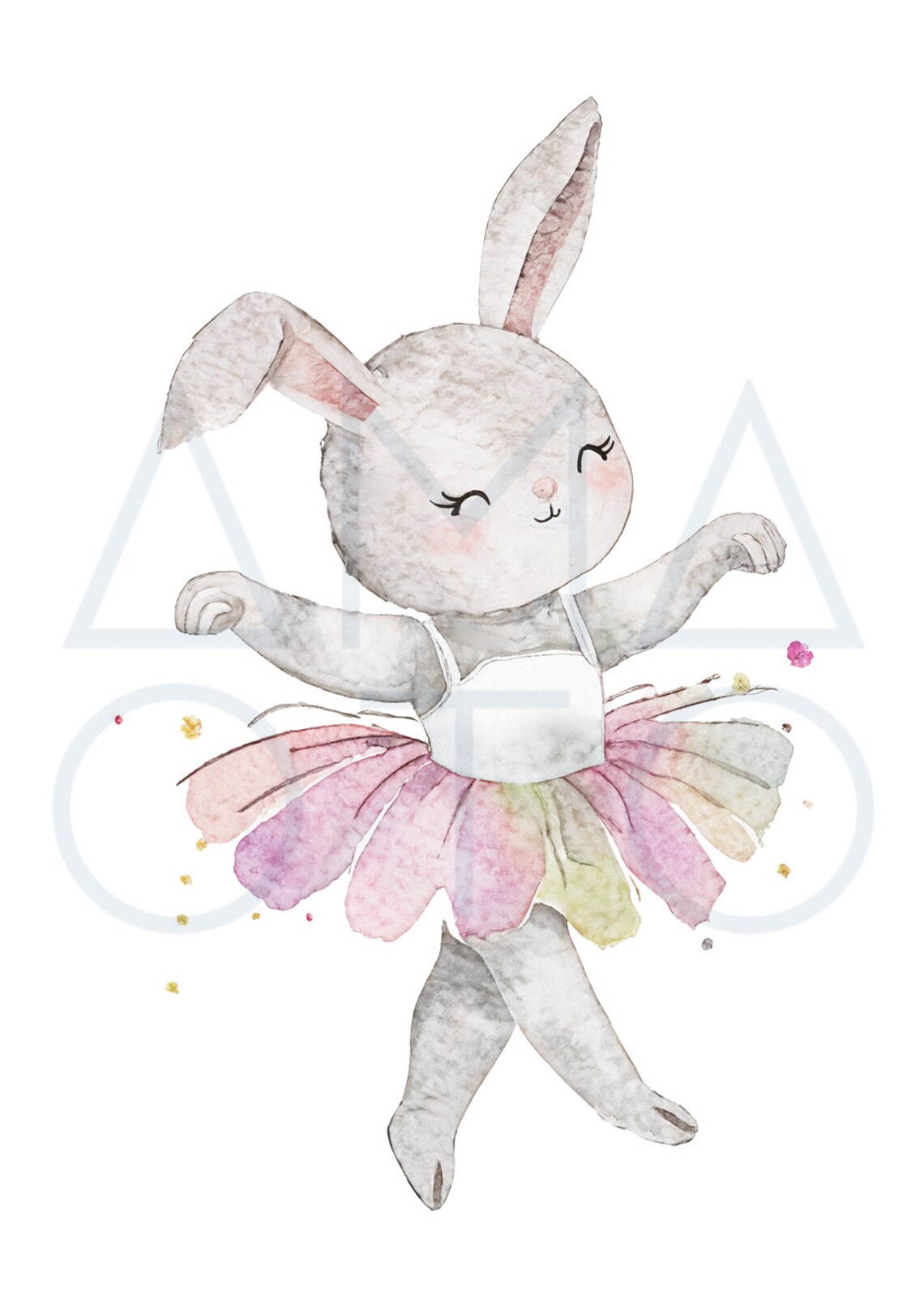 Ballerina Bunnies, Ballerina Rabbit,digital Wall Art, Dancing Bunny ...