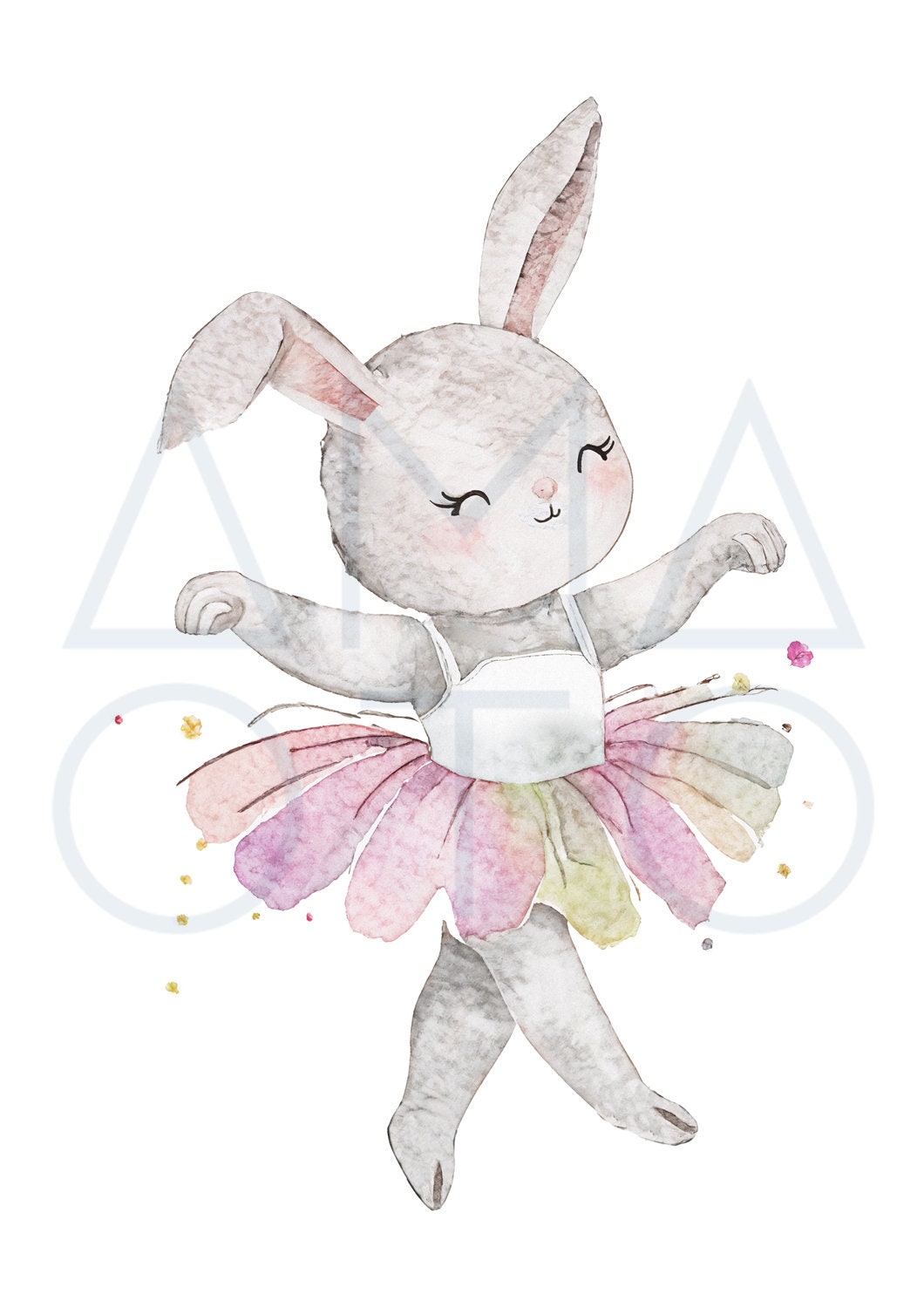 Ballerina Bunnies, Ballerina Rabbit,digital Wall Art, Dancing Bunny ...