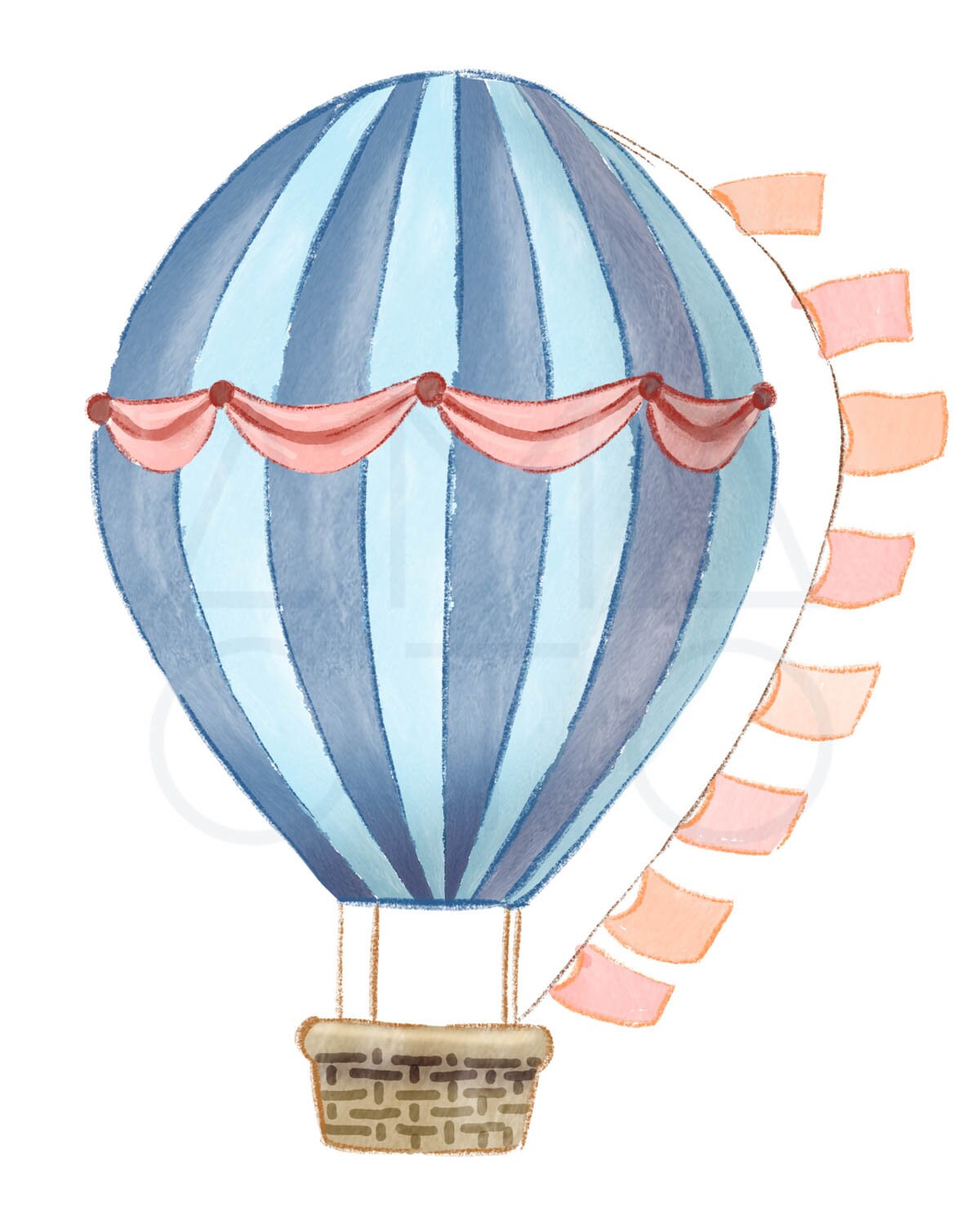 Set of 3 Printable Water Color Hot Air Balloon Kids Room Wall Art ...