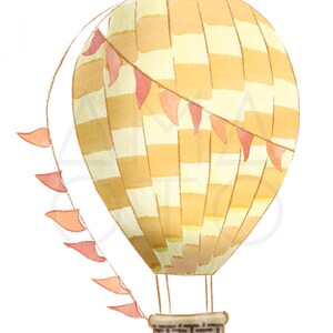 Set of 3 Printable Water Color Hot Air Balloon Kids Room Wall Art ...