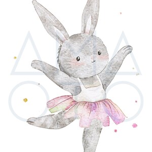 Ballerina Bunnies, Ballerina Rabbit,digital Wall Art, Dancing Bunny ...