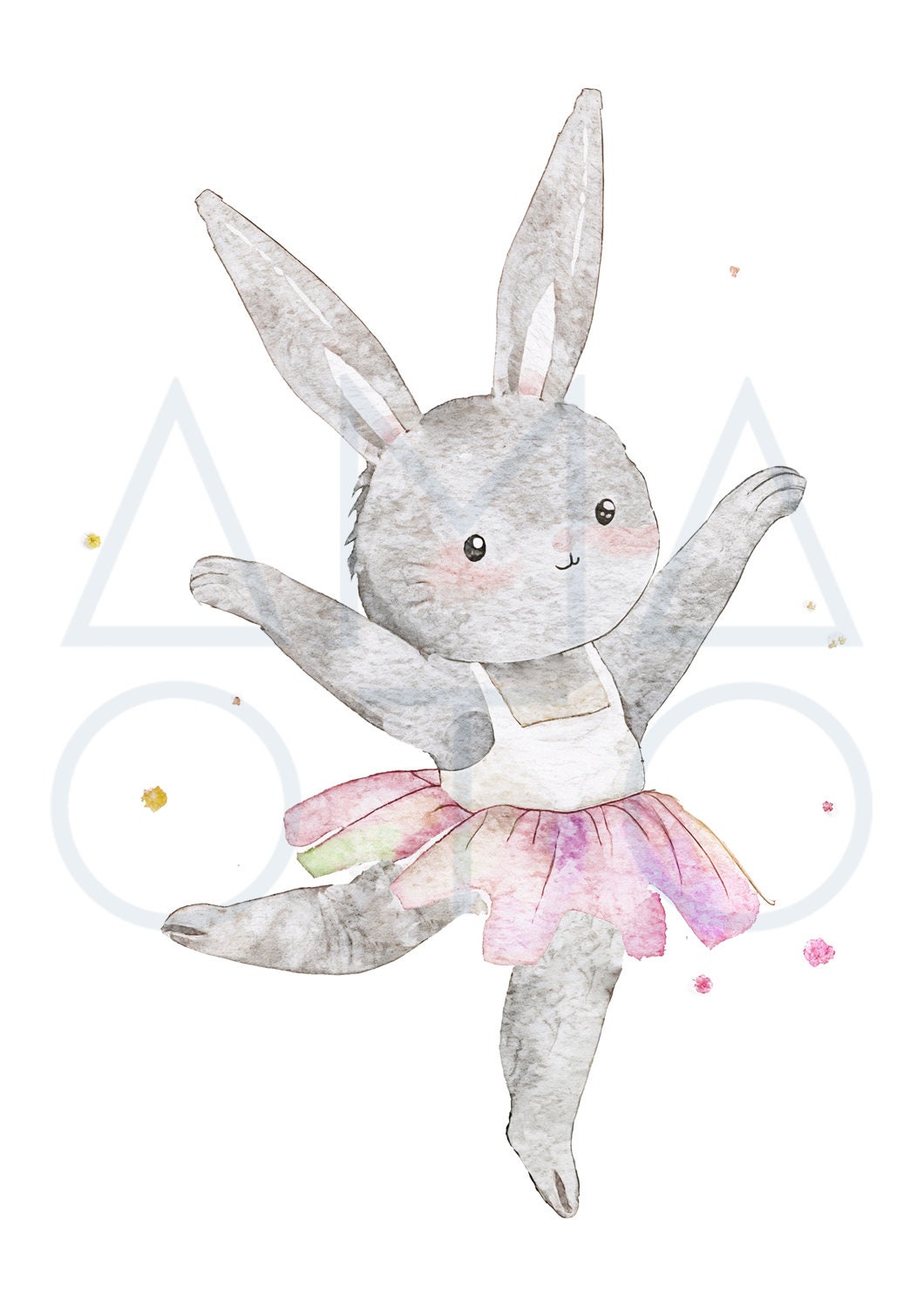 Ballerina Bunnies, Ballerina Rabbit,digital Wall Art, Dancing Bunny ...