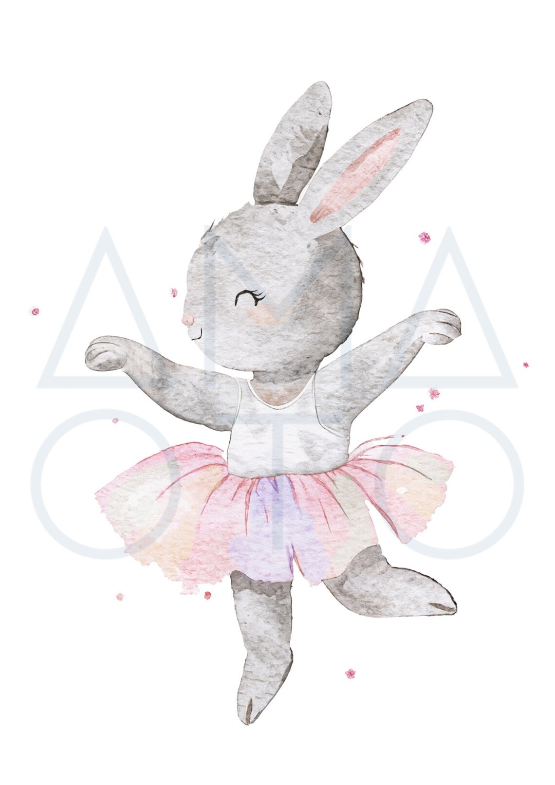 Ballerina Bunnies, Ballerina Rabbit,digital Wall Art, Dancing Bunny ...