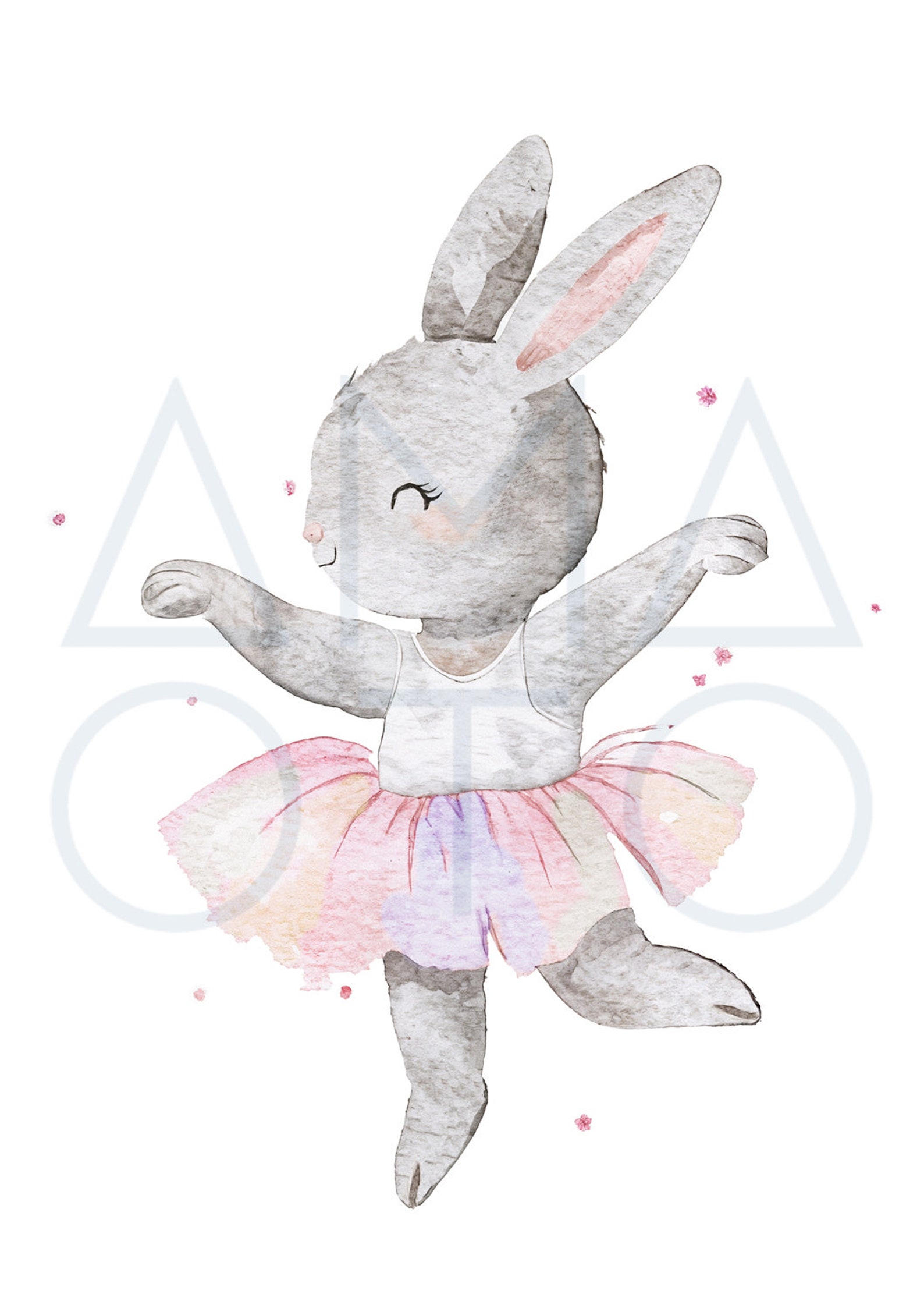 Ballerina Bunnies, Ballerina Rabbit,digital Wall Art, Dancing Bunny ...