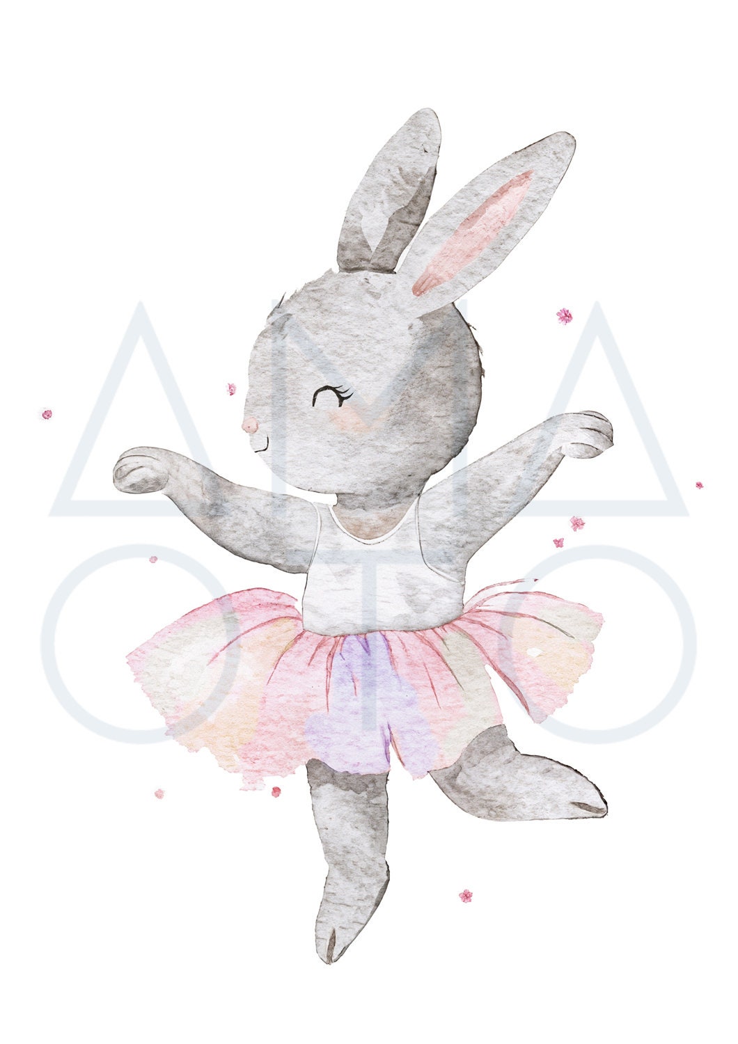 Ballerina Bunnies, Ballerina Rabbit,digital Wall Art, Dancing Bunny ...
