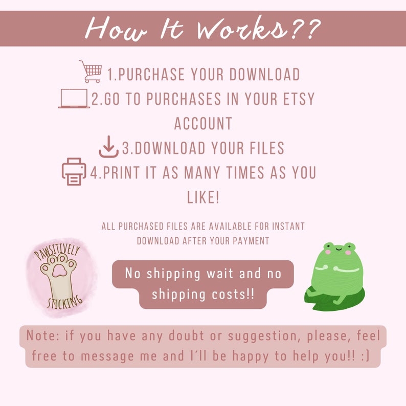 Frog Kawaii Printable Selfcare Sticker Cute Frog Sticker Selfcare ...
