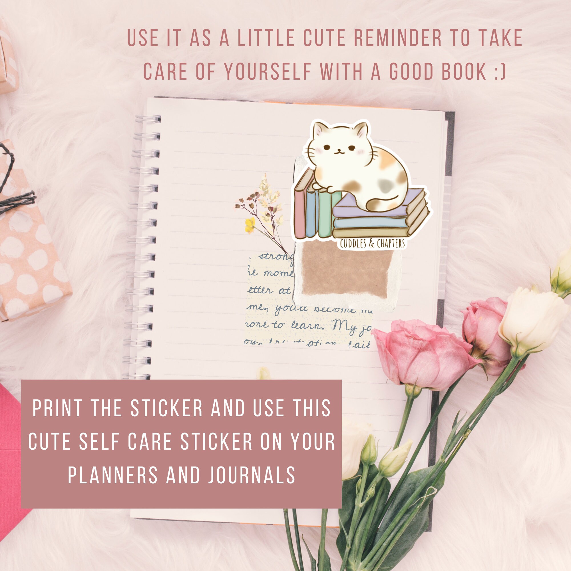 Cat Book Png Printable Sticker Kawaii Comfort Cat Printable - Etsy