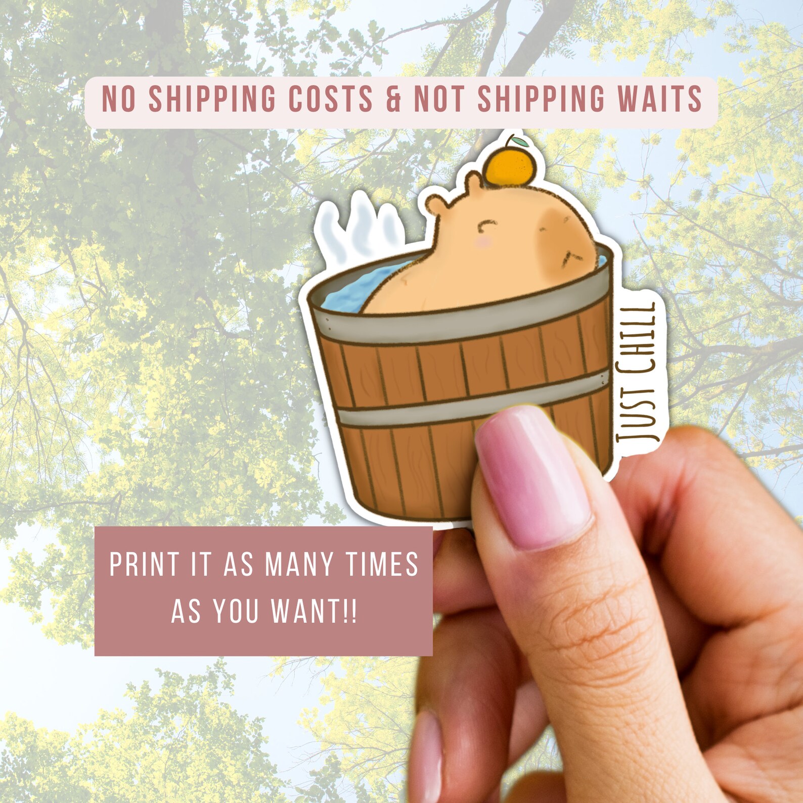 Kawaii Capybara Printable Sticker Cute Capybara Sticker Png - Etsy