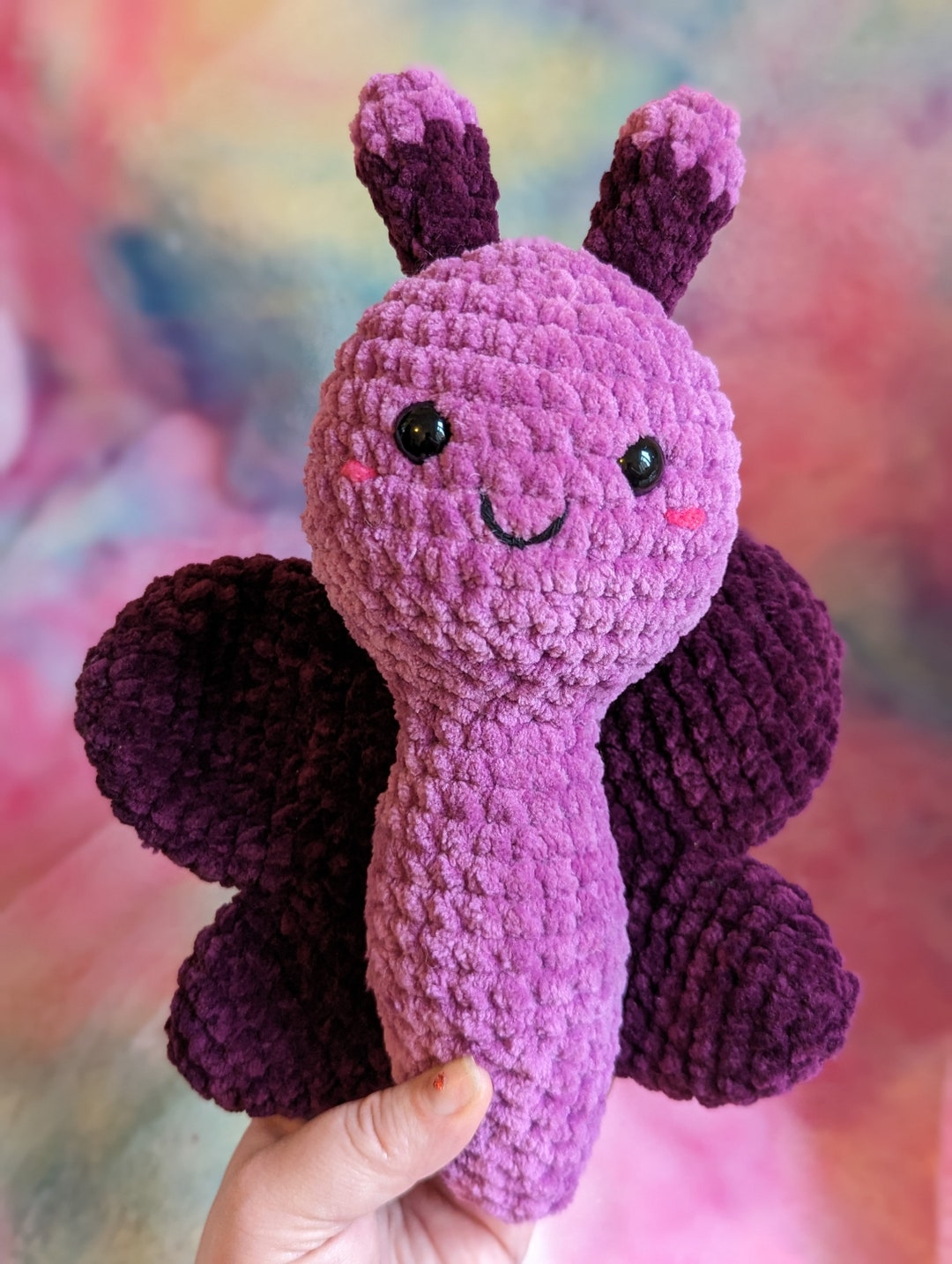 Crochet Butterfly Plushie Crochet Butterfly Teddy, Custom Colours ...