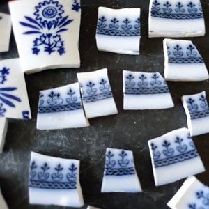 Chunky Blue. Handcut China for Art Projects, Jewellery Making and ...