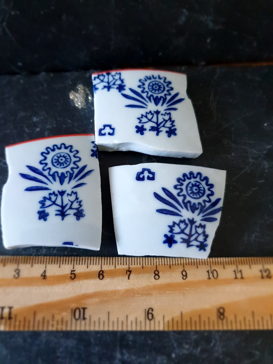 Chunky Blue. Handcut China for Art Projects, Jewellery Making and ...