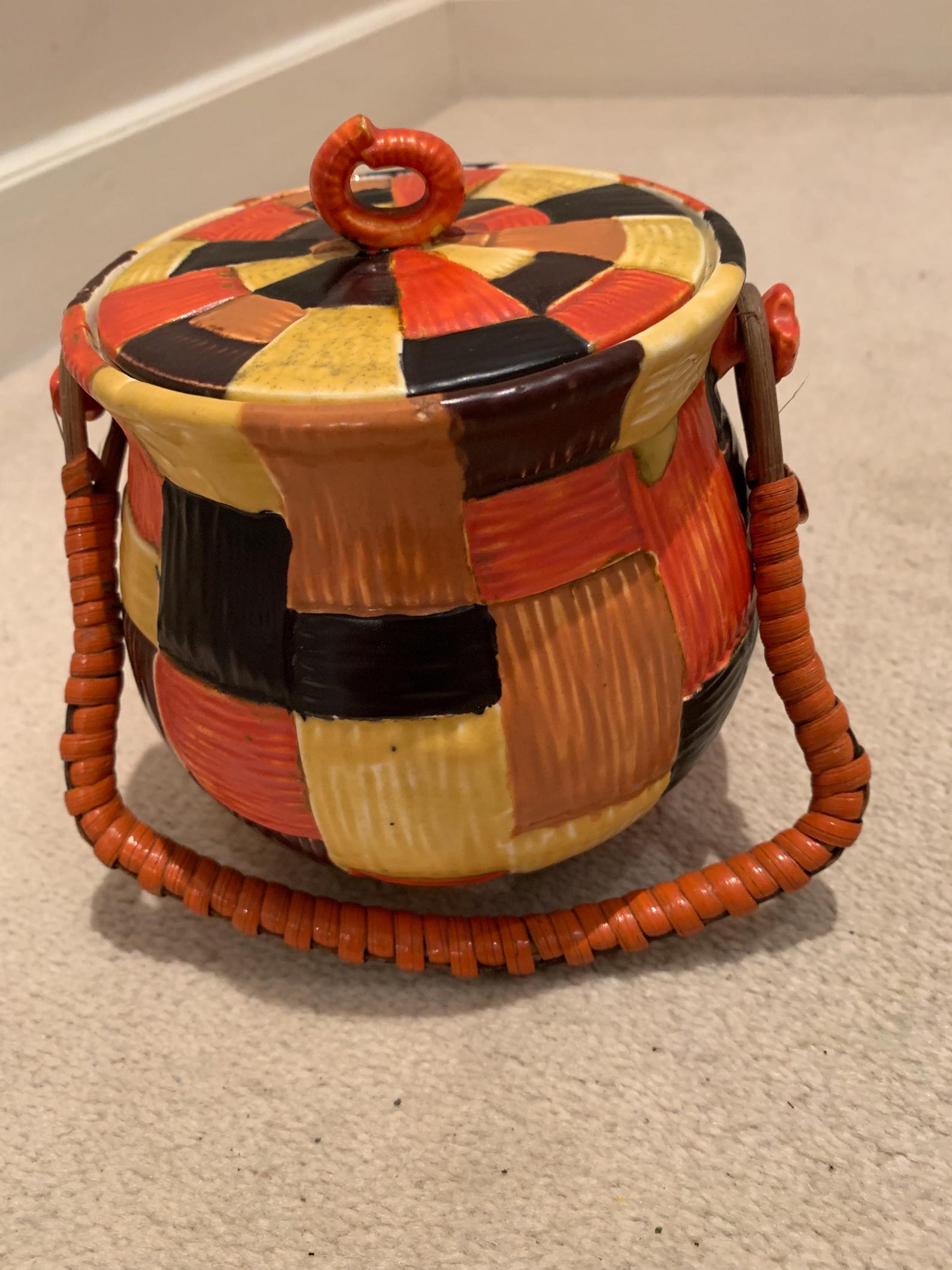 Crown Devon Biscuit Barrel - Etsy
