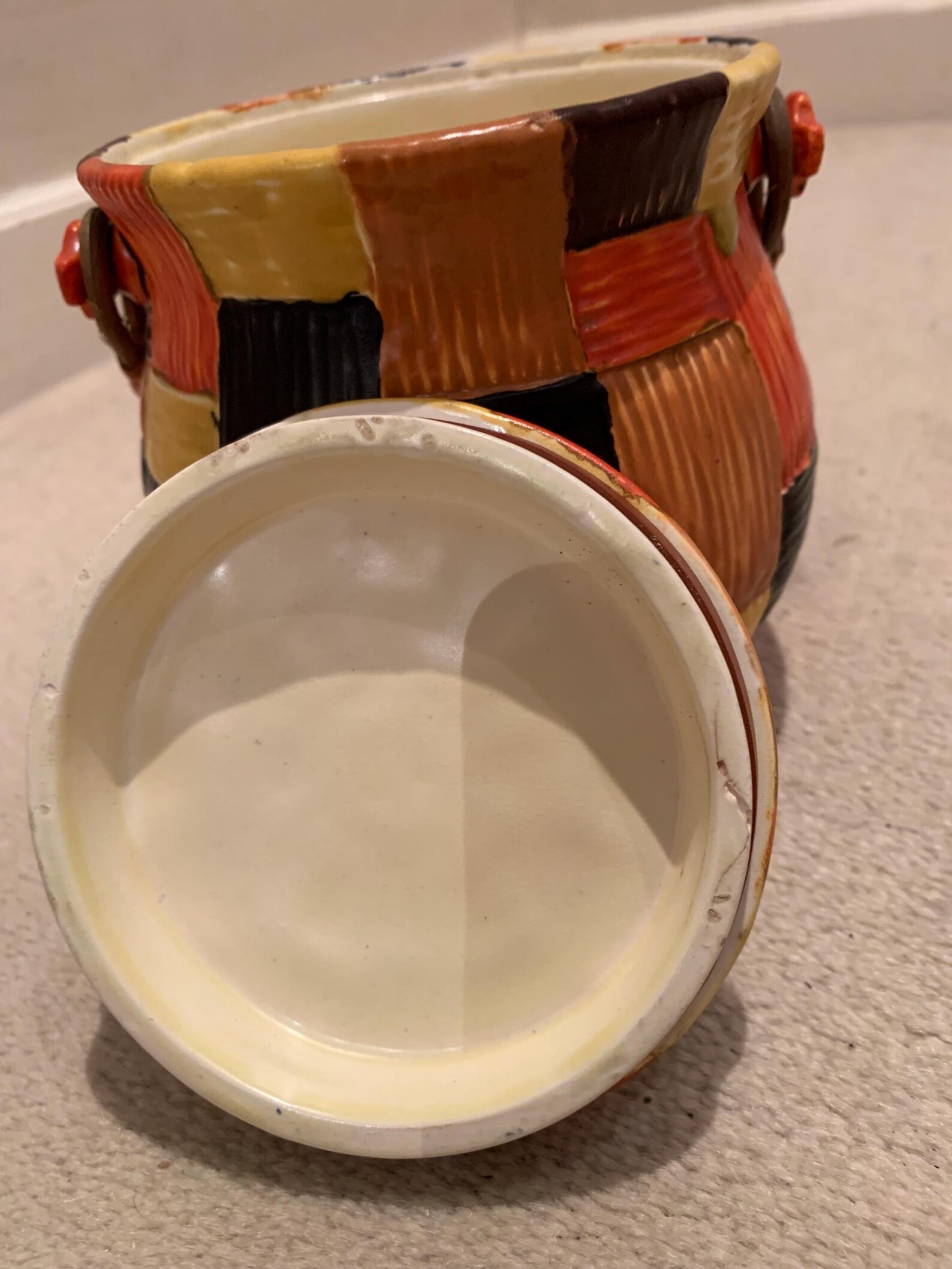 Crown Devon Biscuit Barrel - Etsy