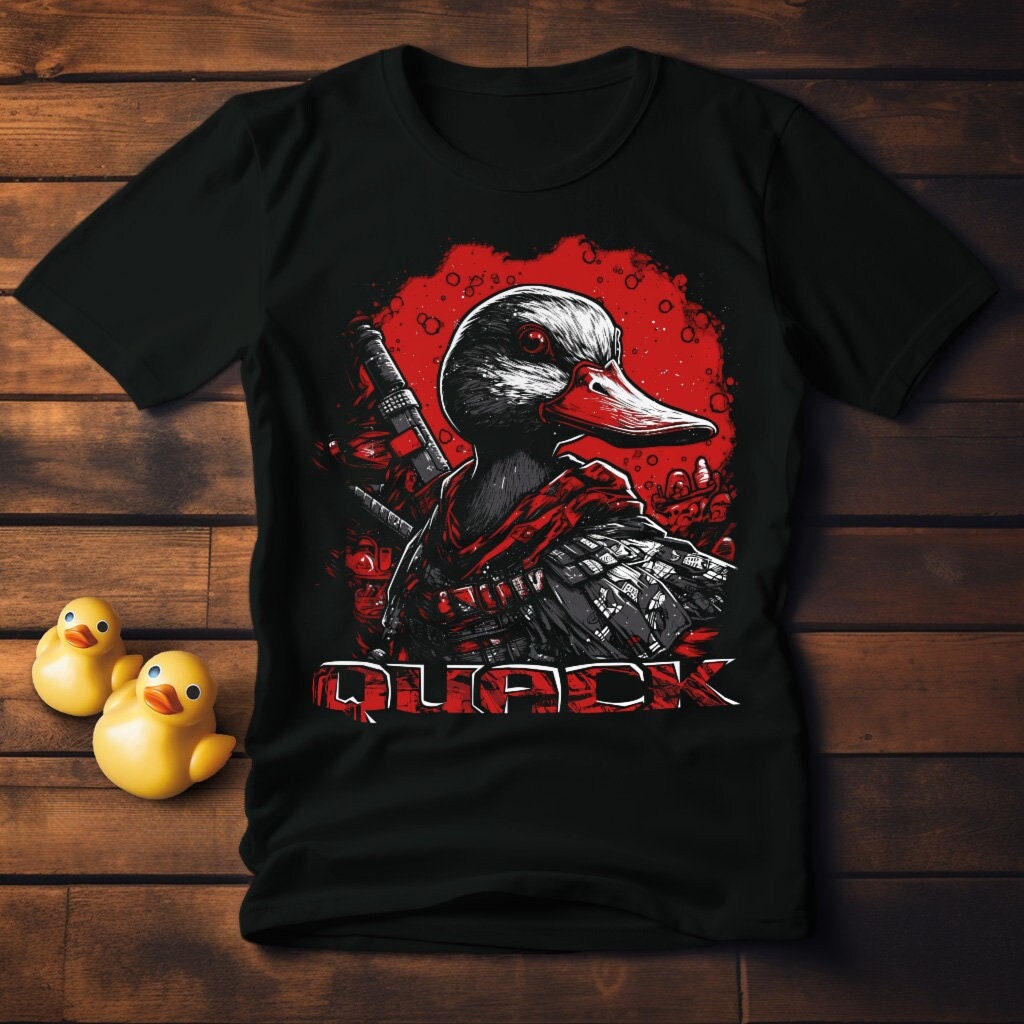 Samurai T Shirt Ninja Duck Comic Style Illustration T-shirt Rubber Duck ...