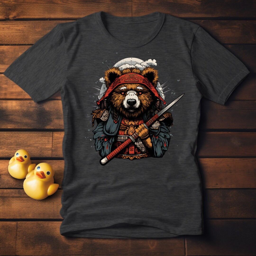 Samurai T Shirt Bear Warrior Japanese Samurai Fierce Bear T-shirt ...
