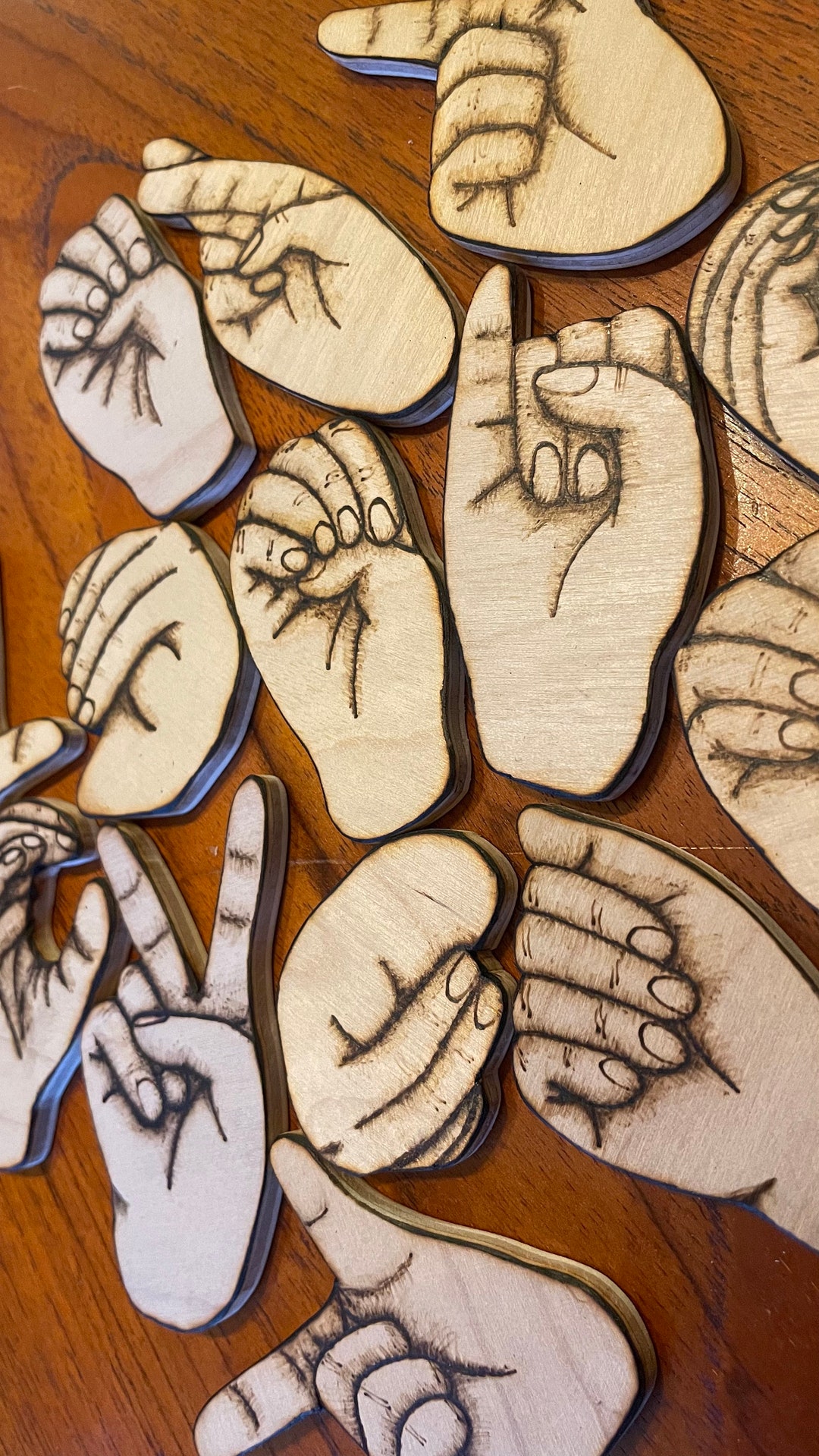 Wooden Hand Alphabet Danish Sign Language - Etsy