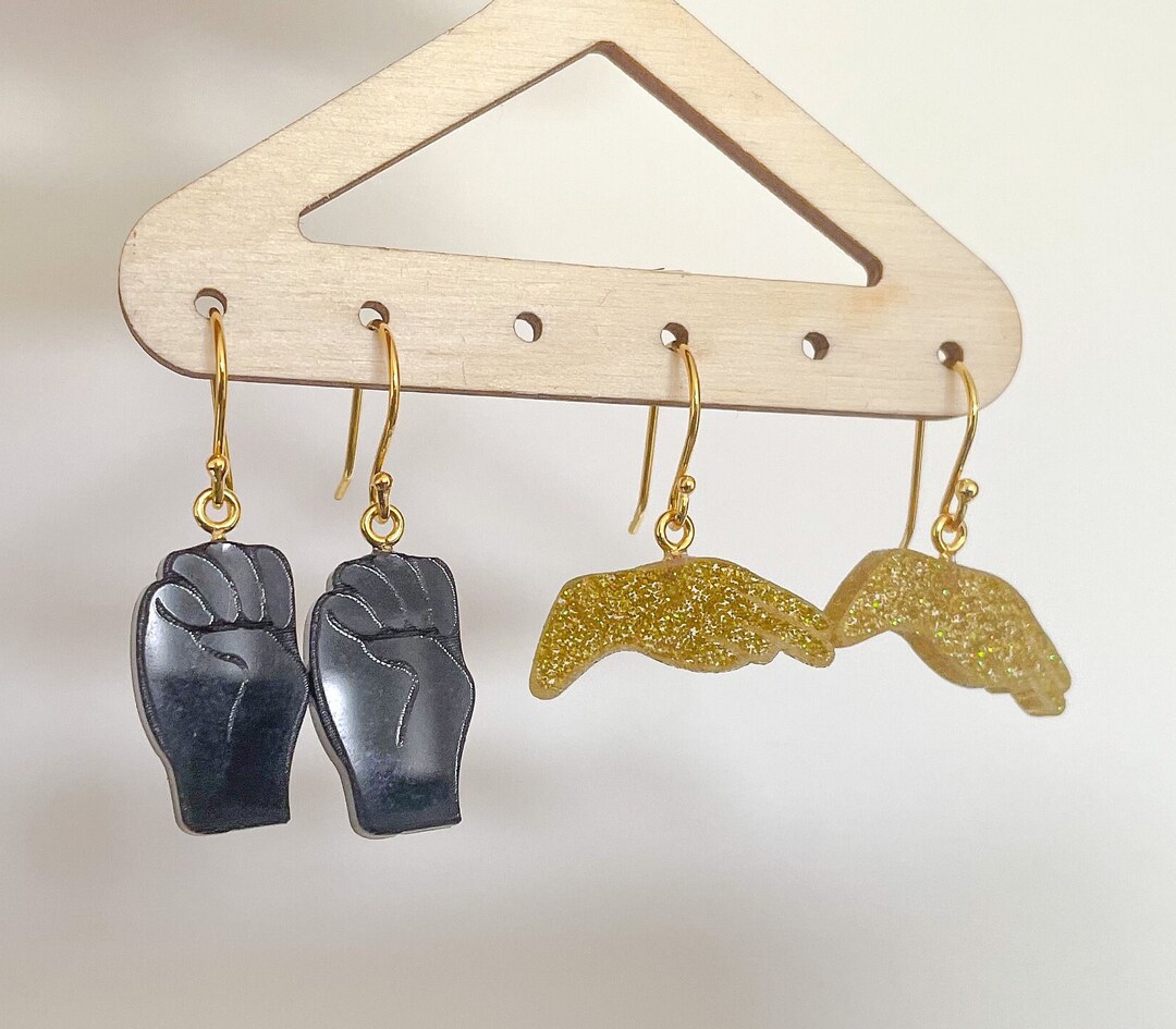 Danish Sign Language DTS Hand Alphabet Earring Hooks - Etsy