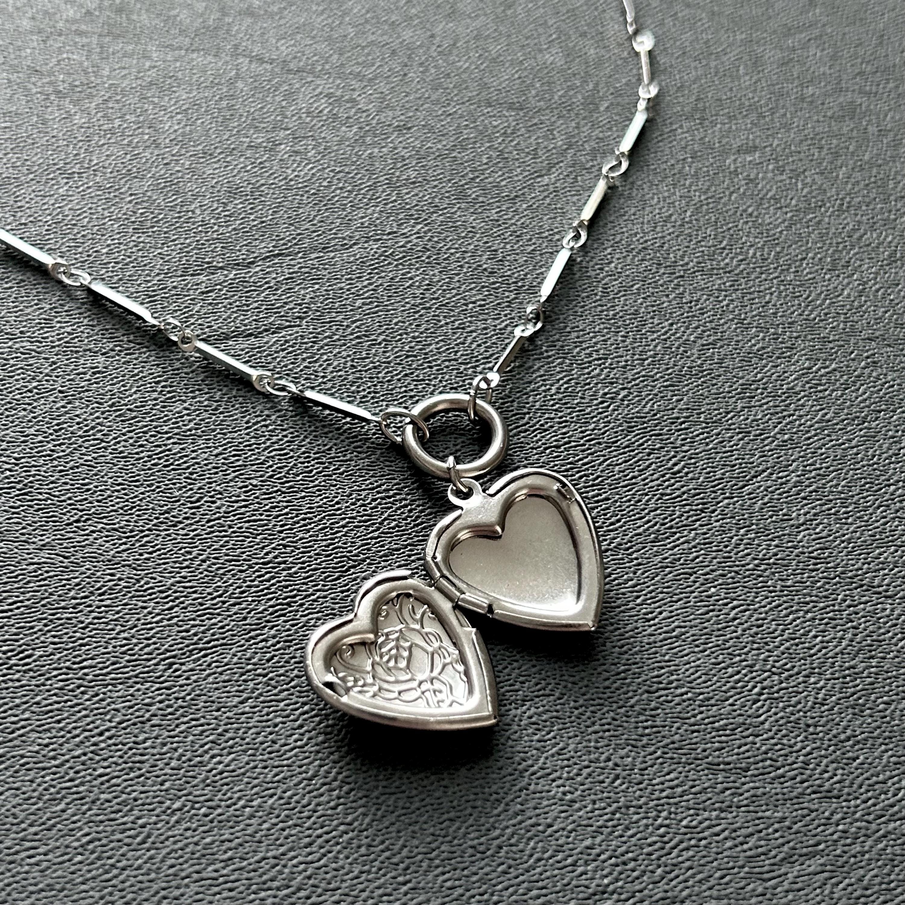 Stainless Steel Minimalist Heart Locket Charm Necklace: Tarnish Free ...