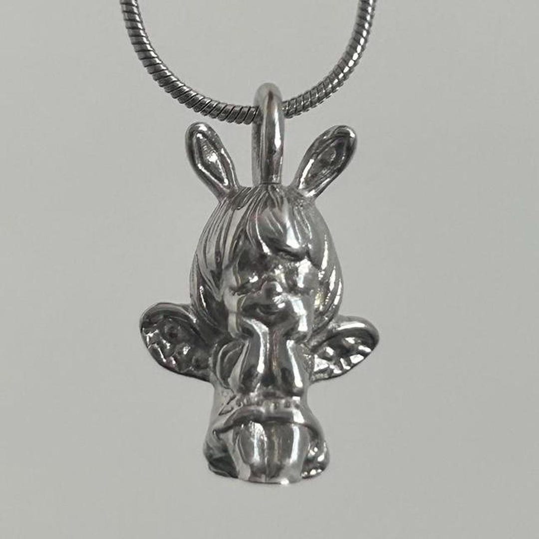 3d Angel Bunny Girl Pendant Stainless Steel Necklace Etsy