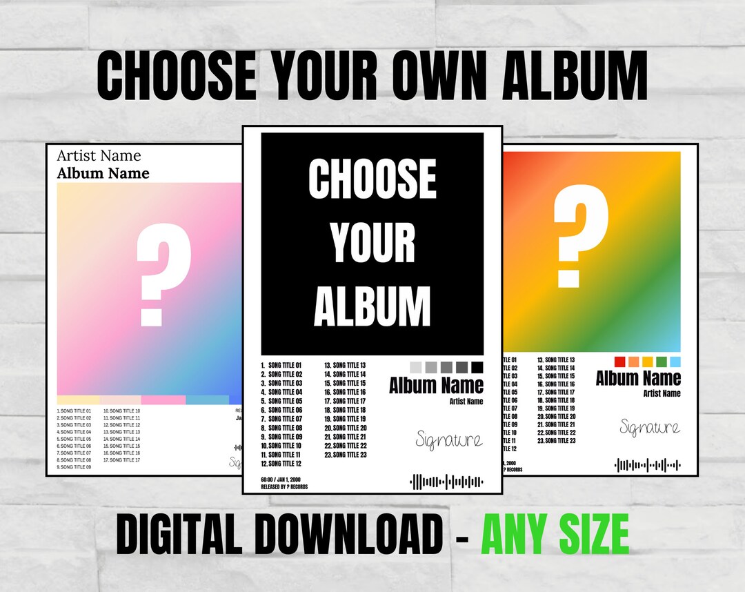 Choose Your Own Album Poster, Custom Album Poster, Music Gift Ideas ...