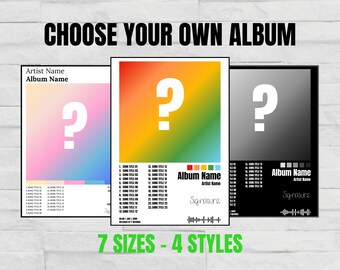 Choose Your Own Album Poster, Custom Album Poster, Music Gift Ideas ...