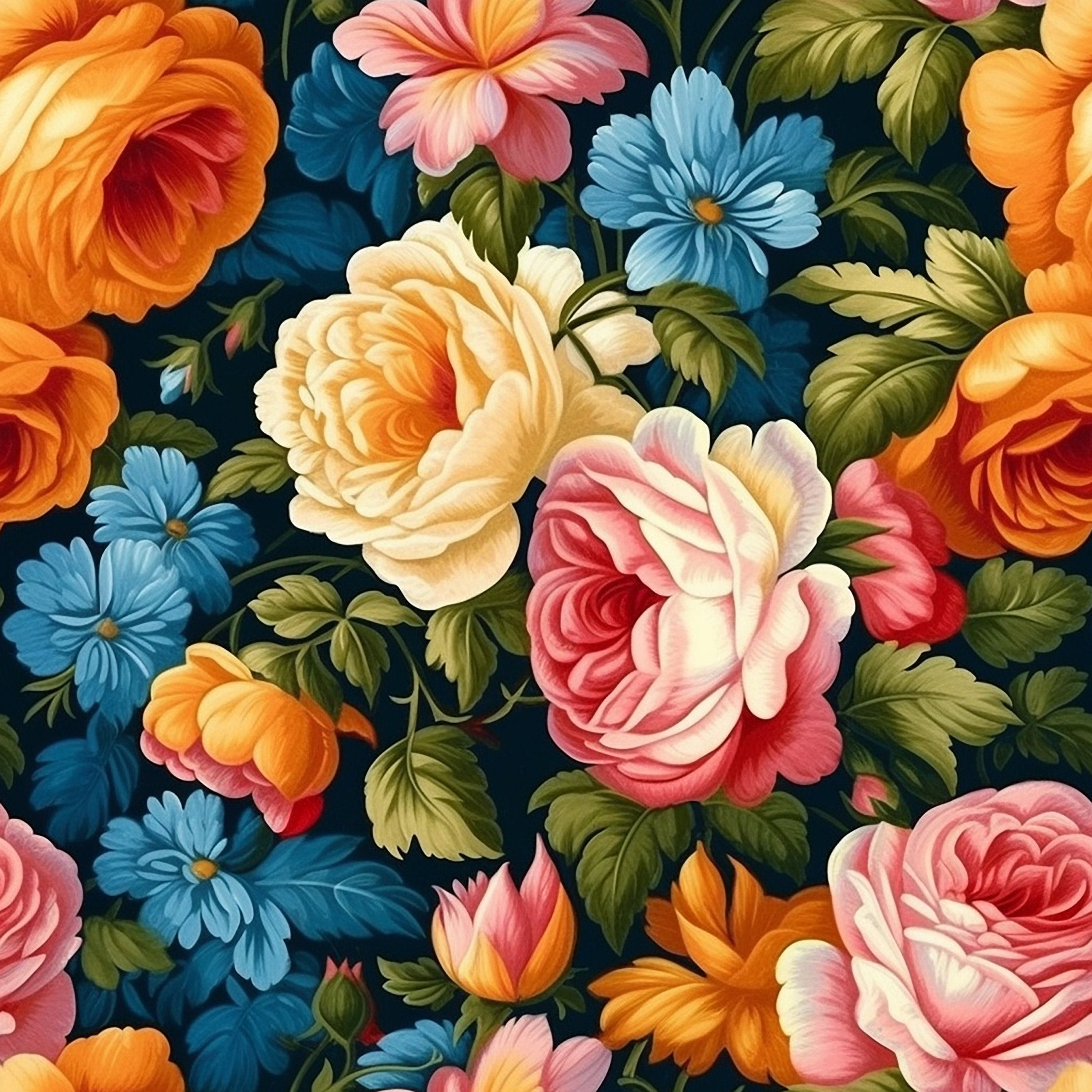 Roses Floral Digital Paper Clipart Bundle Seamless Printable Paper ...