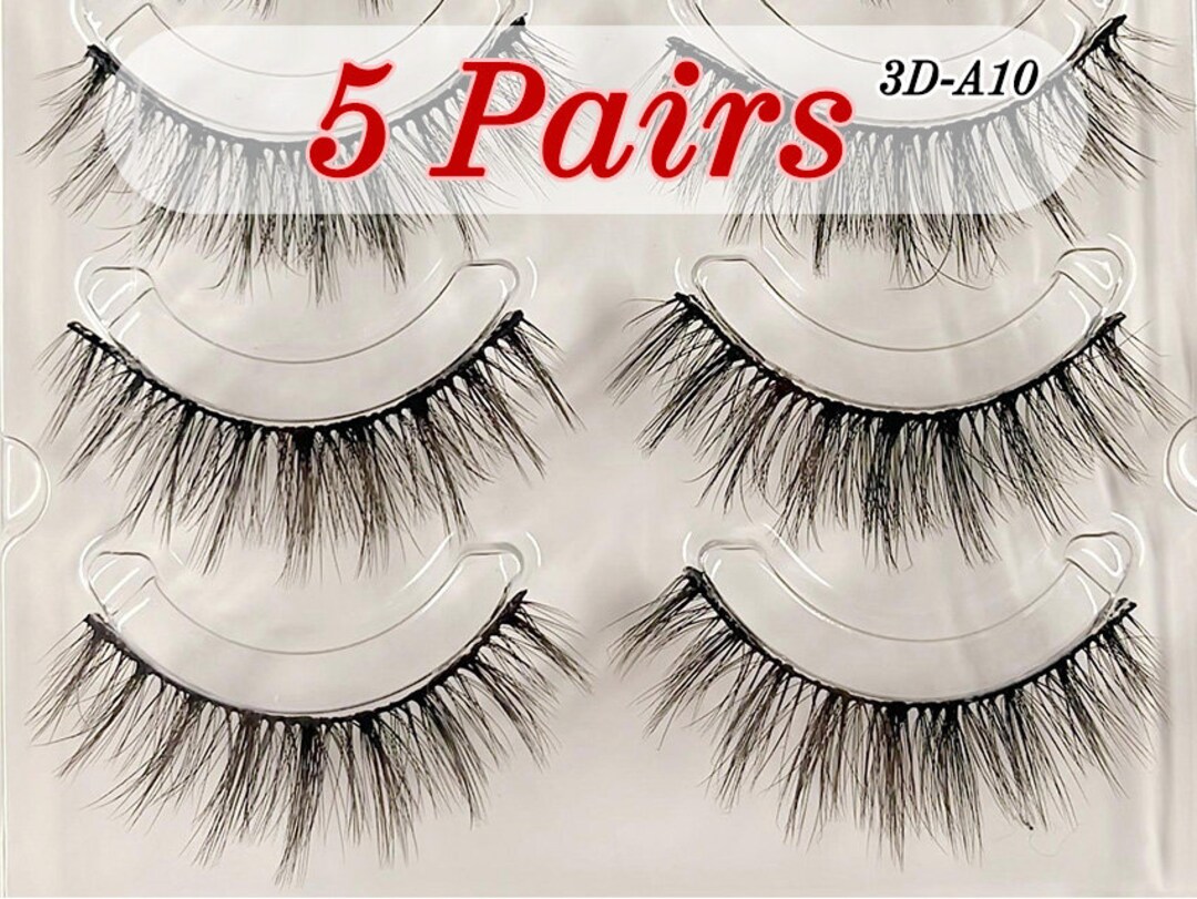 5 Pairs Lashes Natural Look False Lashes Faux Lashes - Etsy