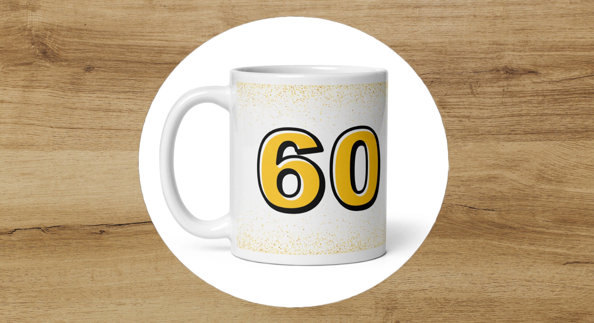 60 Number Birthday Mug, 60th, Cup, Office, Birthday, Gift, Fun, Cute ...