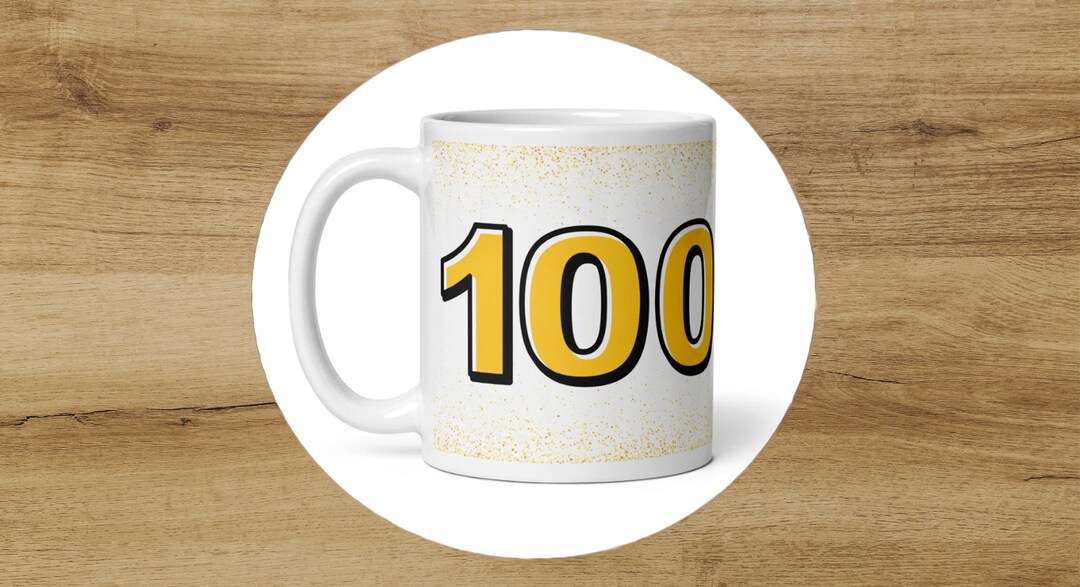 100 Number Birthday Mug, 100th, Cup, Office, Birthday, Gift, Fun, Cute ...
