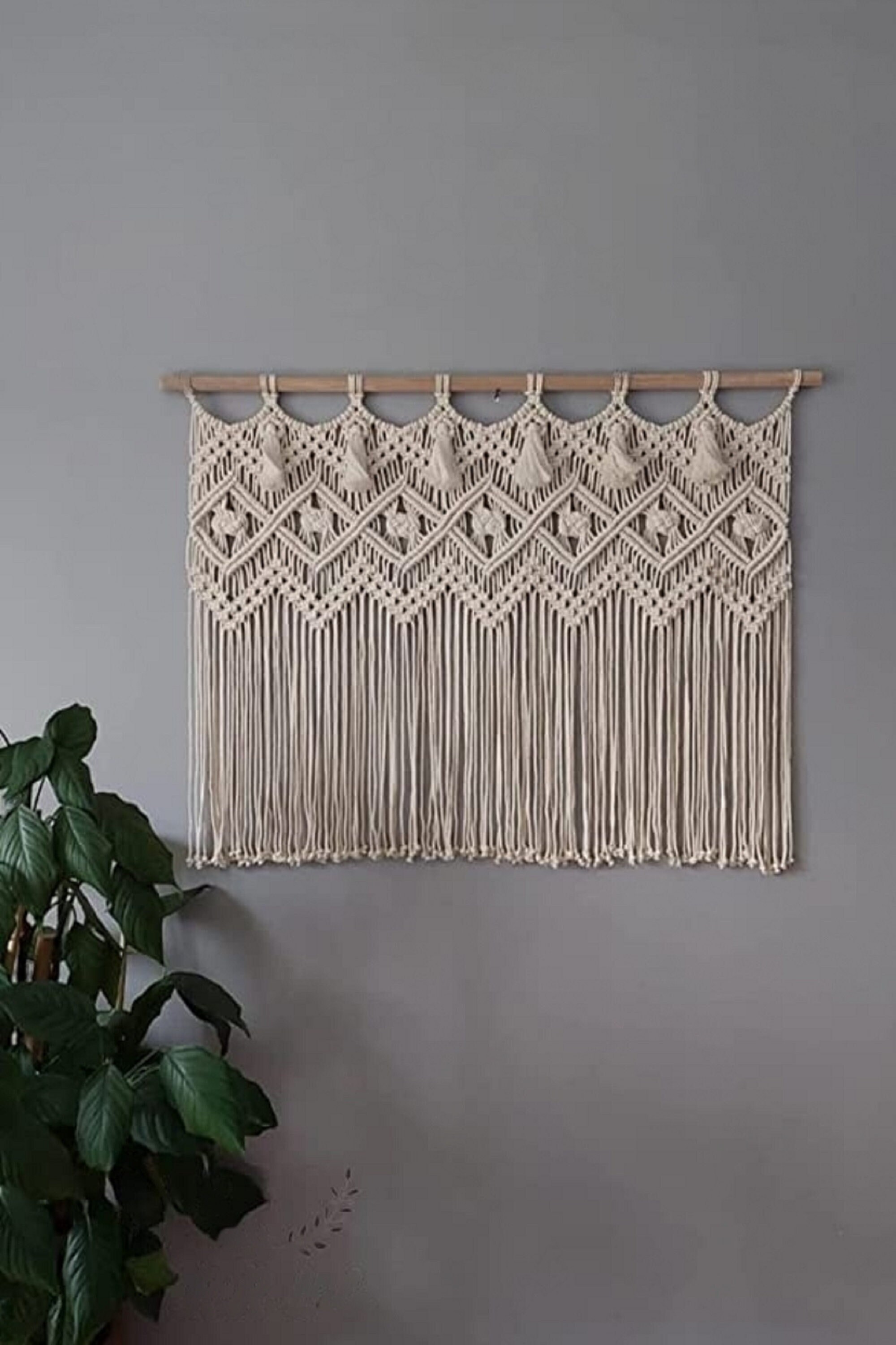 Macrame Headboard, Macrame Wall Hanging, Macrame Window Valance ...