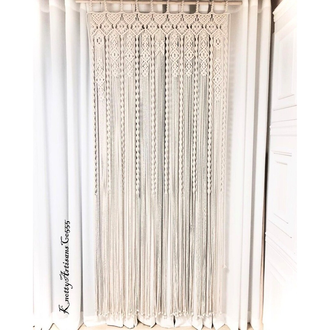 Macrame Doorway Curtains, Macrame Bohemian Curtains, Door Window Custom ...
