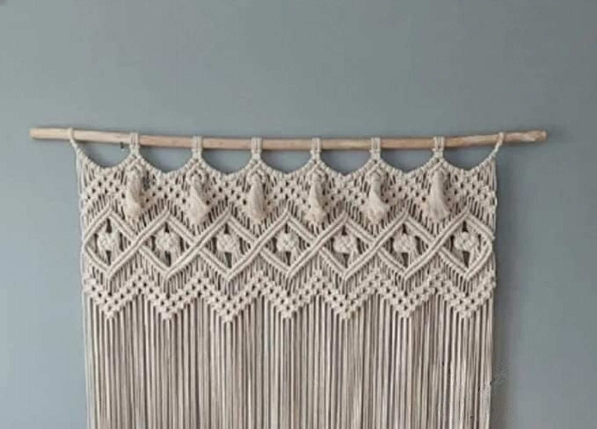 Macrame Headboard, Macrame Wall Hanging, Macrame Window Valance ...