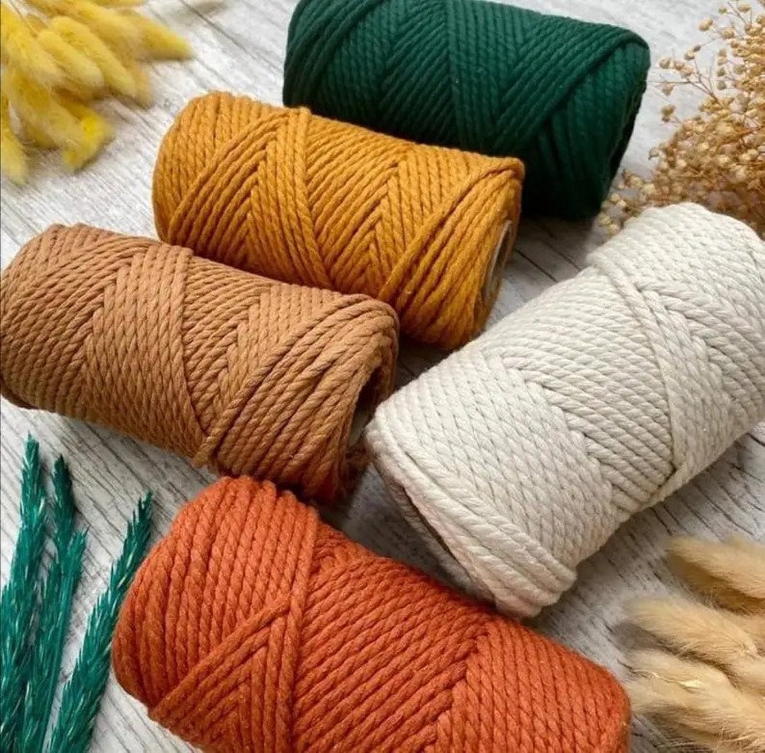 3mm Macramé Cord 3 Ply Colored Macramé Cord Twisted Soft Cotton Rope ...