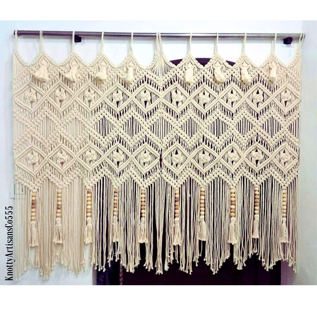 Macrame Curtains, Macrame Headboards, Macrame Bohemian Curtains ...
