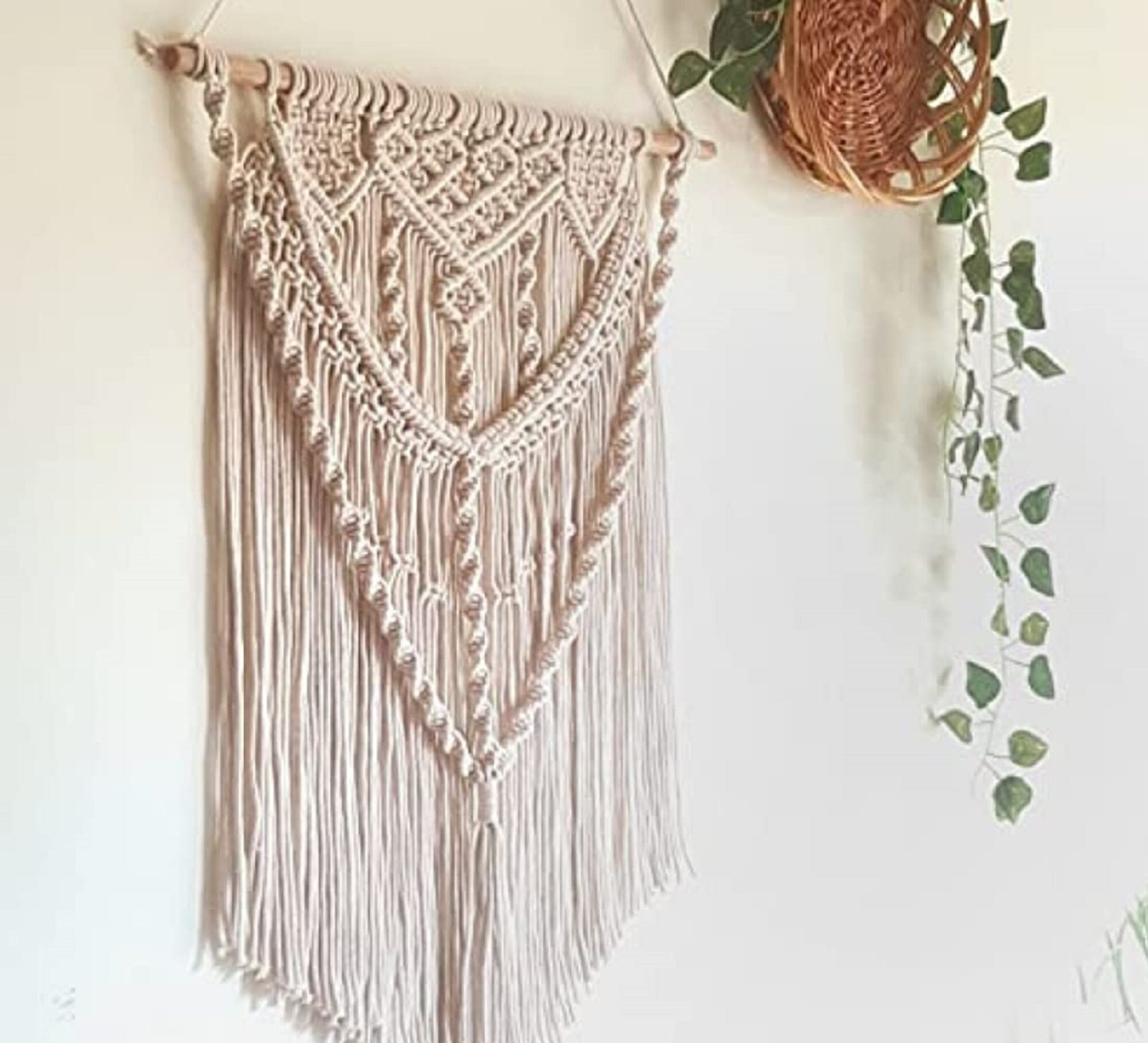 Macrame Leaf Pattern Wall Hanging Macrame Wall Hanging Boho - Etsy