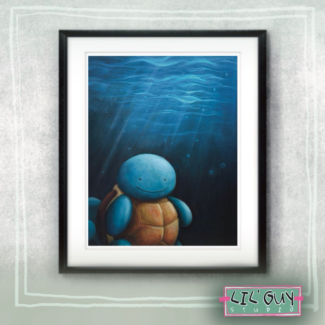 Squishy Underwater Transformed Guy - Cute Chubby Art Print - Etsy