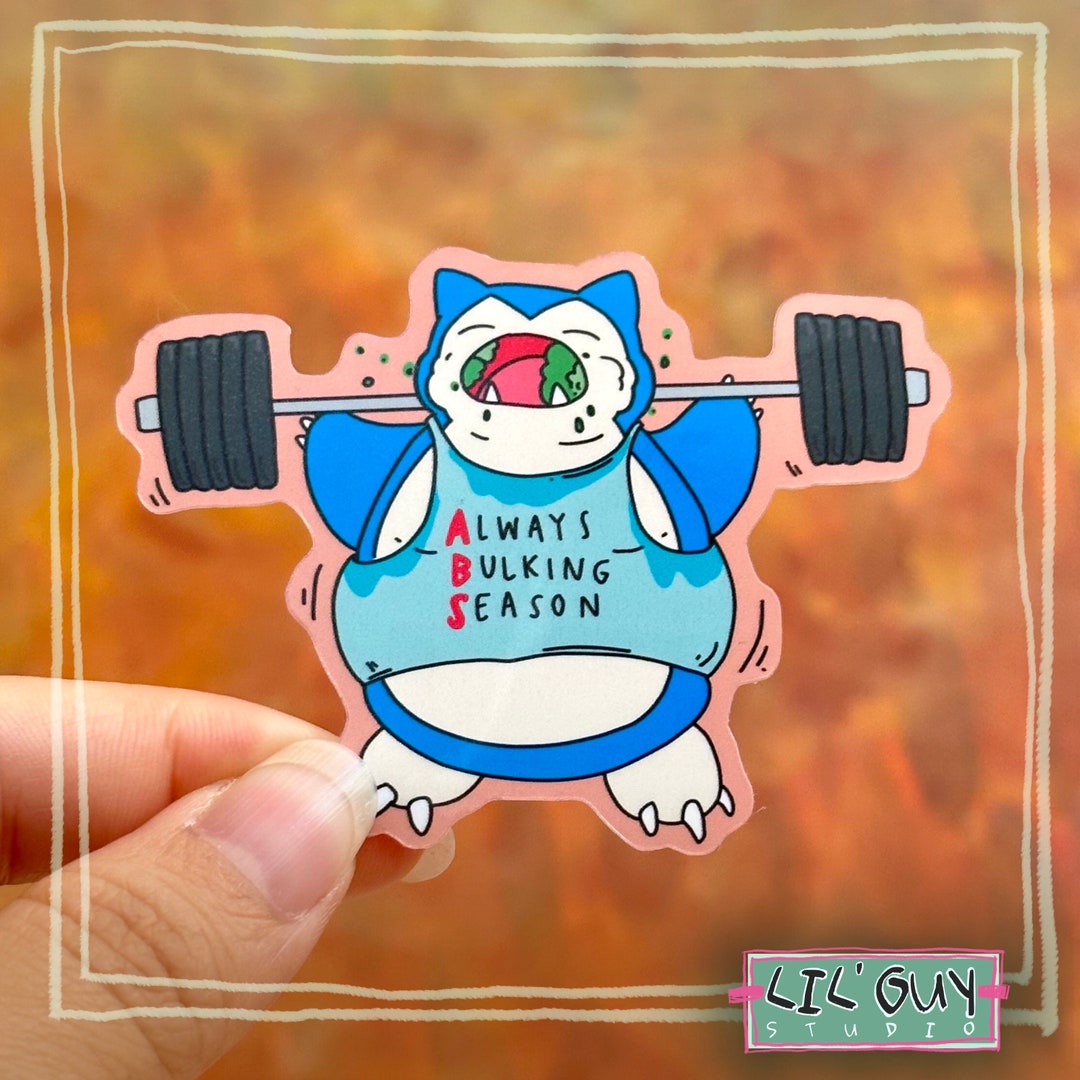 Snorlax Pokemon Gym Sticker Always Bulking Season - Etsy