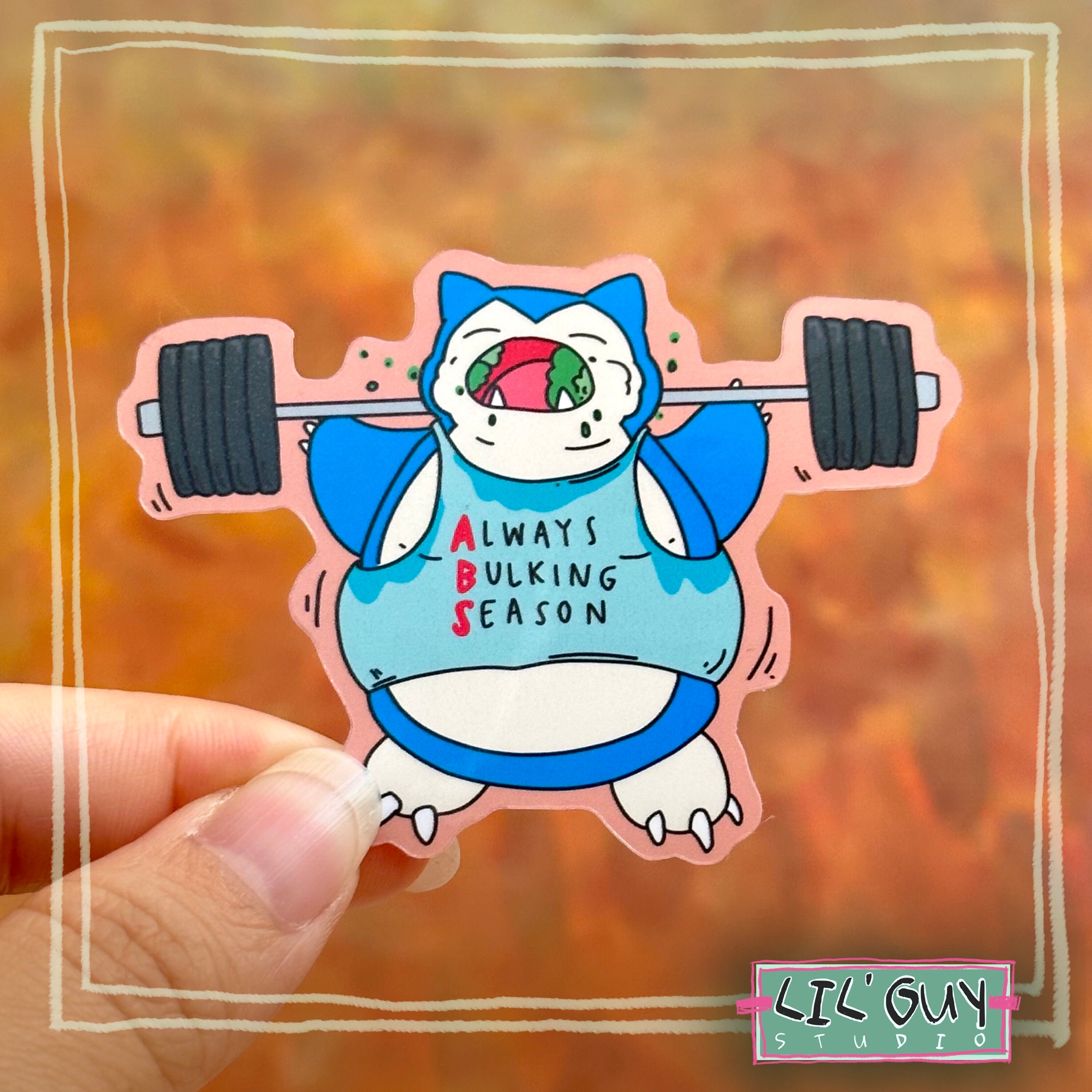 Snorlax Pokemon Gym Sticker Always Bulking Season - Etsy