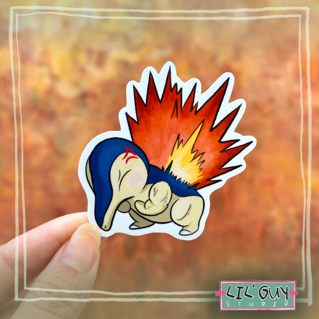 Tren-daquil Pokemon Gym Sticker Cyndaquil - Etsy