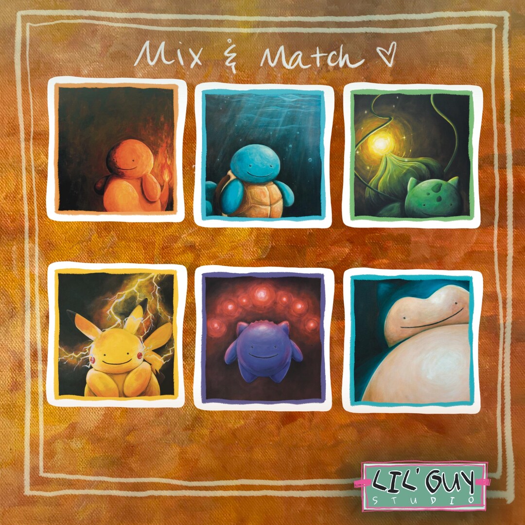 Chubby Series - Funny Sticker Pack - Starters, Ghost, Normal Types - Etsy