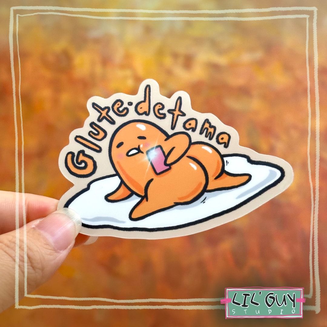 Glute-detama - Funny Gym Sticker - Gudetama - Etsy