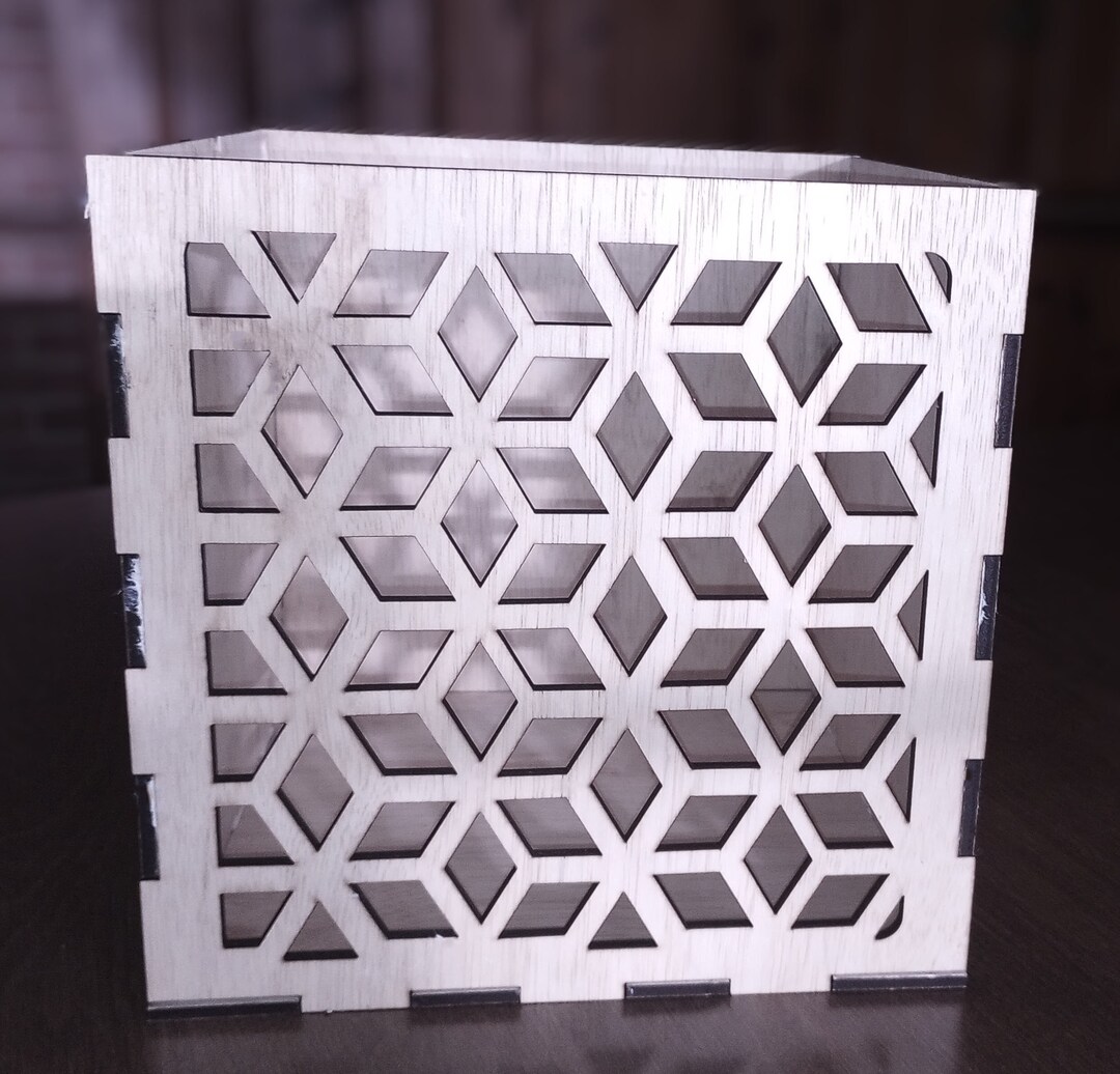 Birch Laser-cut Storage Cube - Etsy