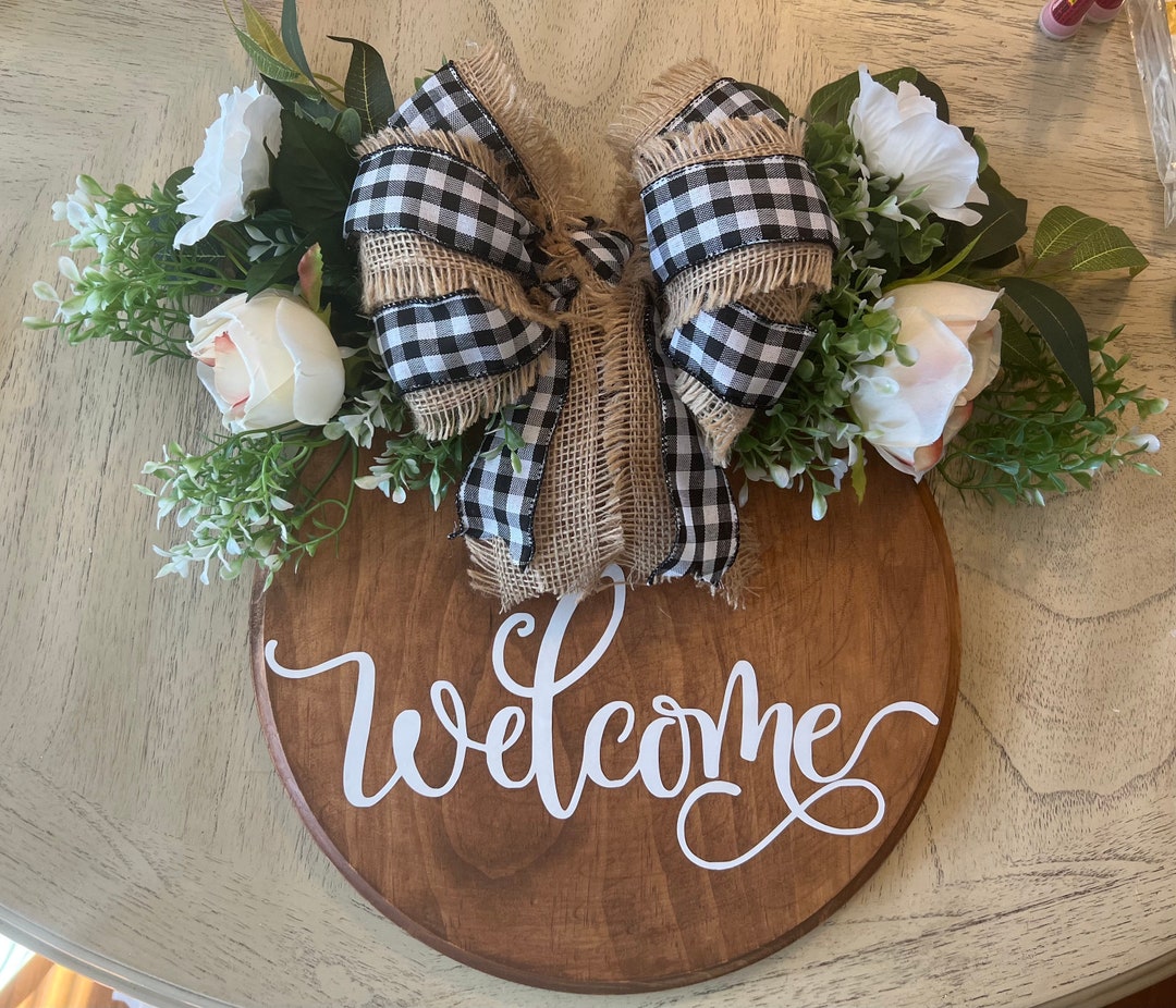 Welcome Sign, Welcome Circle, Floral Welcome Sign, Bow Welcome Sign ...