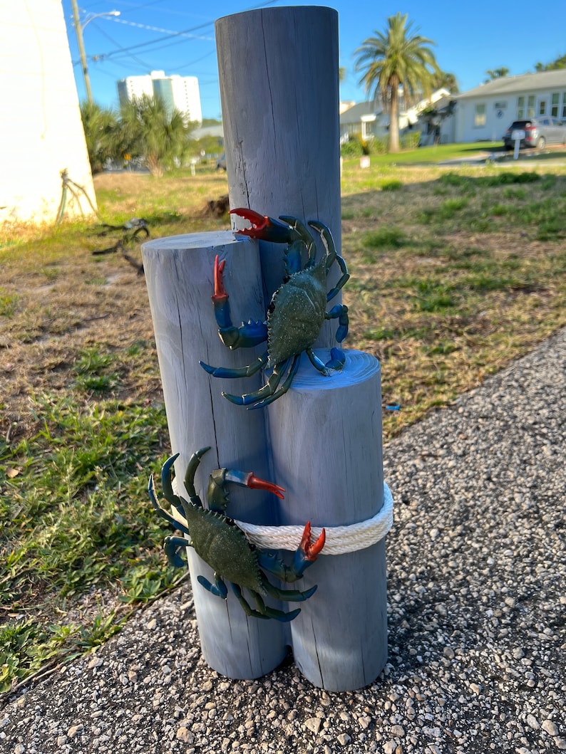 Solar Light Posts Crabs Beach Ocean Outdoor Decor - Etsy