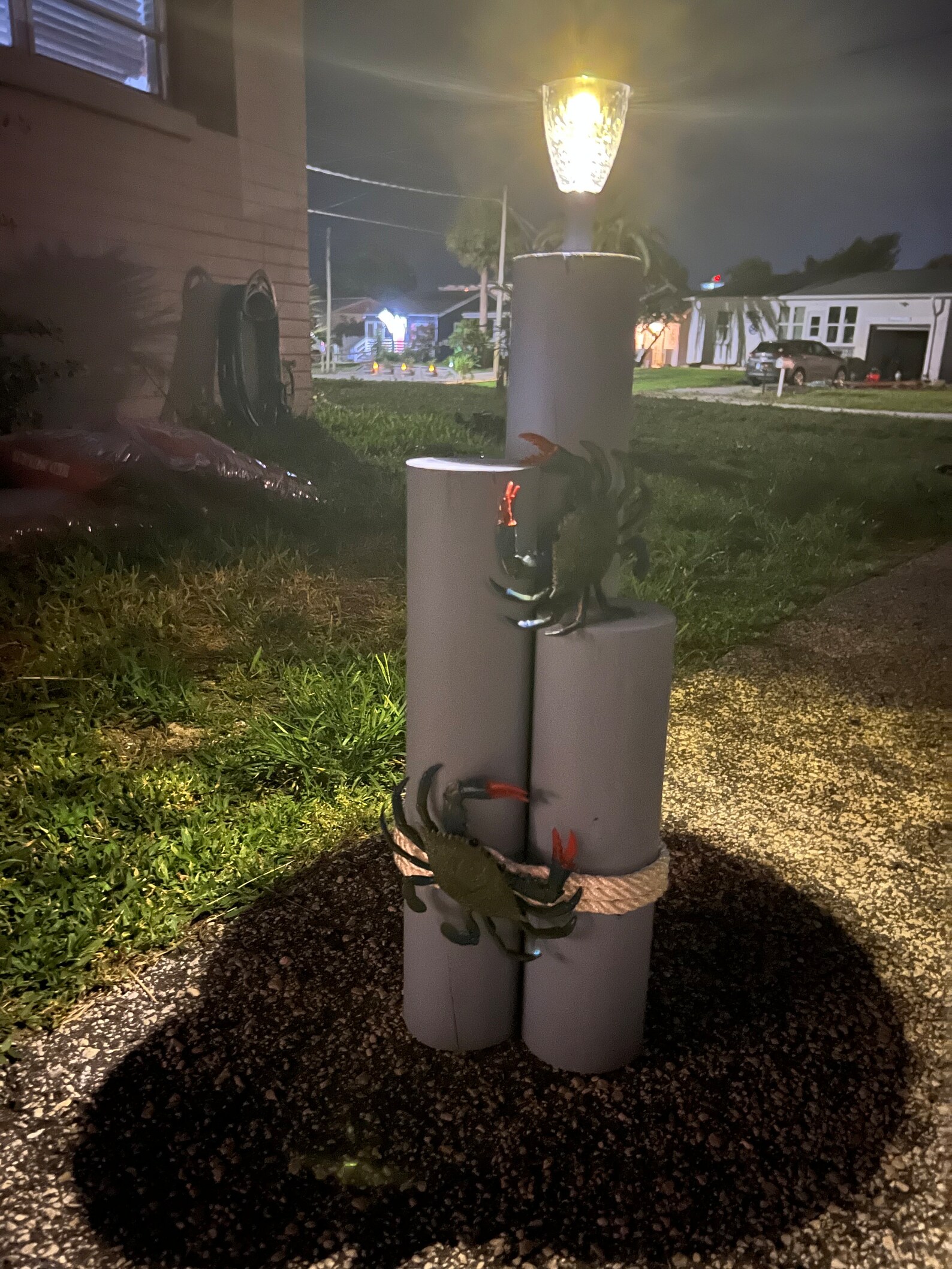 Solar Light Posts, Crabs, Beach, Ocean, Outdoor Decor, Nautical, Blue ...