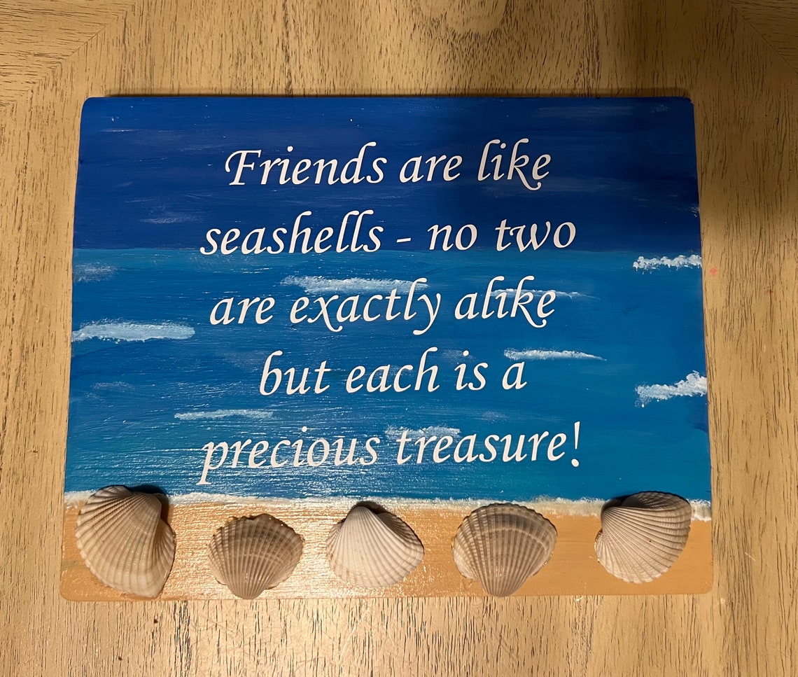 Friendship Plaque, Seashell Plaque, Friendship Sign - Etsy